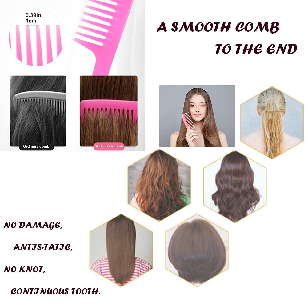 2 PCS Ancgreen Wide Tooth Detangling Shower Comb Set for Women - Ideal for Curly, Wet, Dry, Long ...