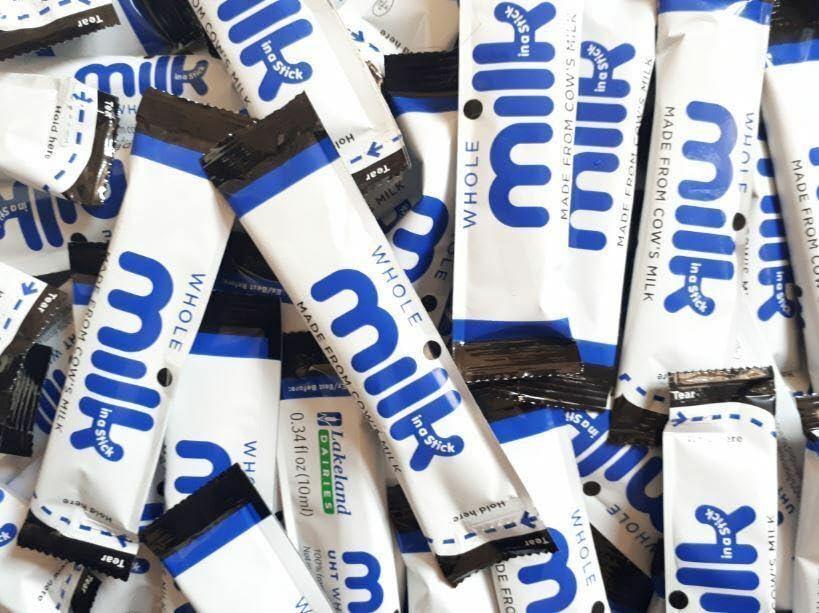 60 x Lakeland Dairies Milk In A Stick - UHT Whole Milk Sachets - 10ml ...