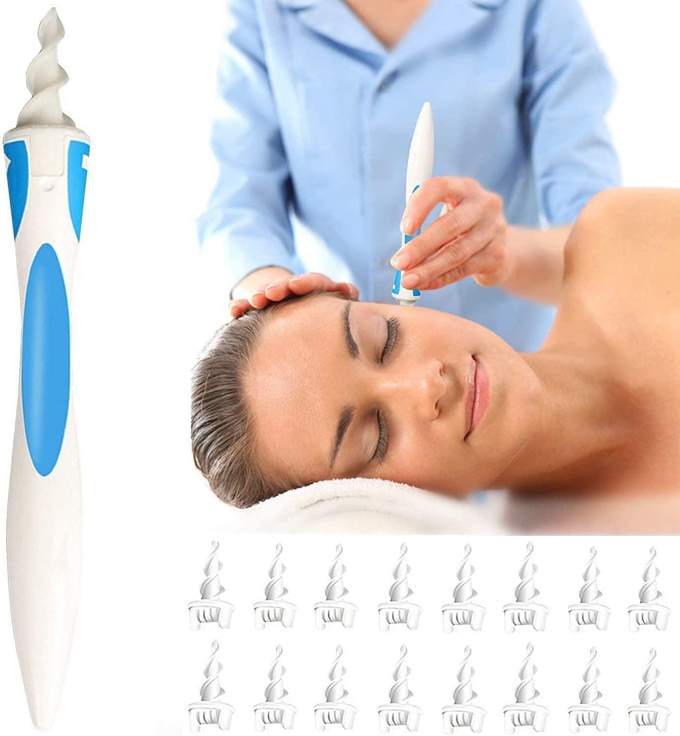 Q-Grips Earwax Remover - Soft Silicone Tool with 16 Replacement Heads ...