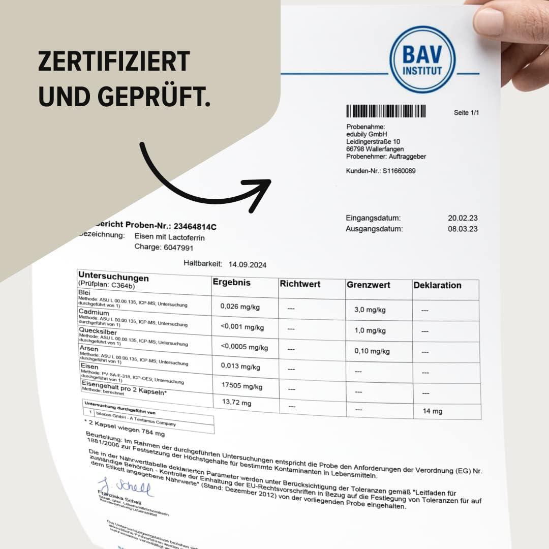 Buy Edubily Nutrition Iron with Lactoferrin & Vitamin C - 90 Easy ...