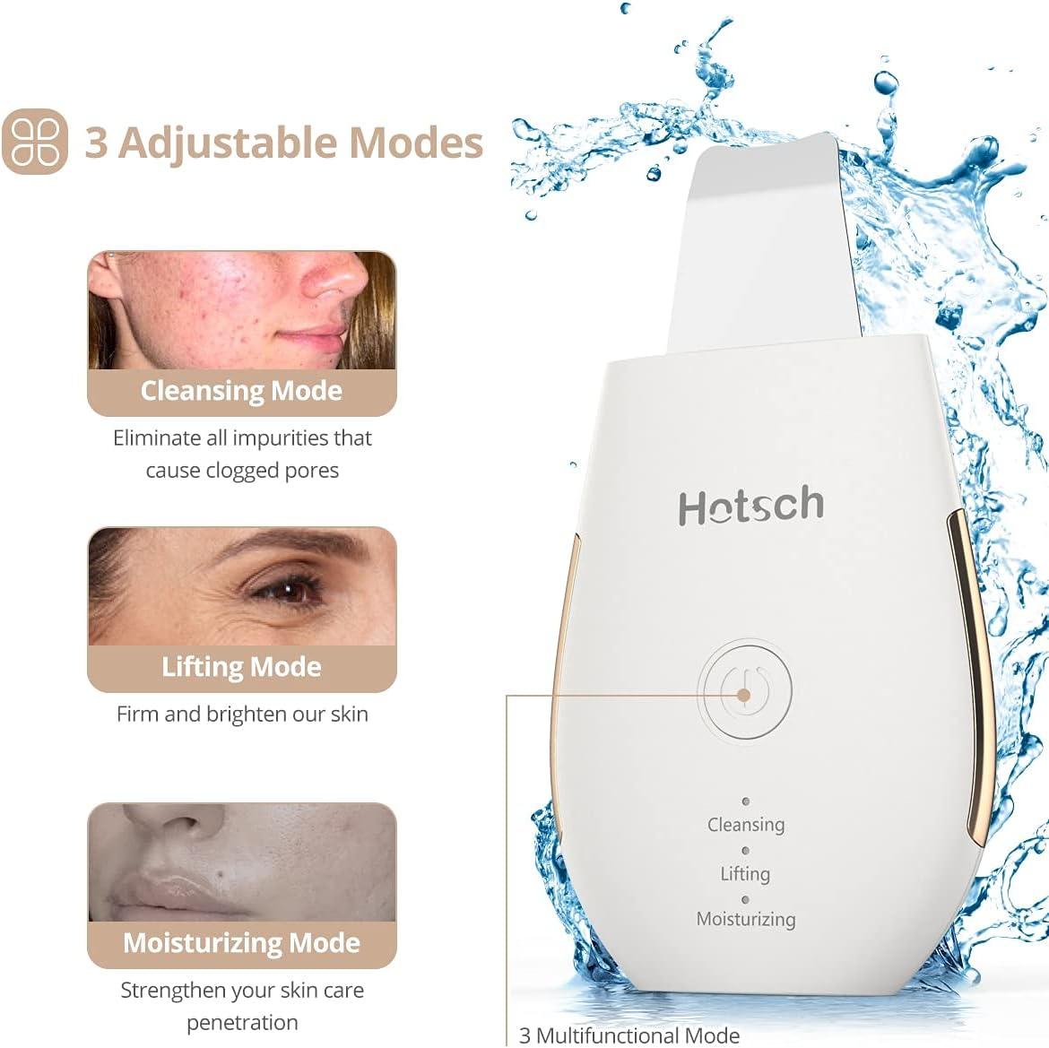 Hotsch Skin Scrubber Face Spatula - Ultrasonic Blackhead Remover and ...