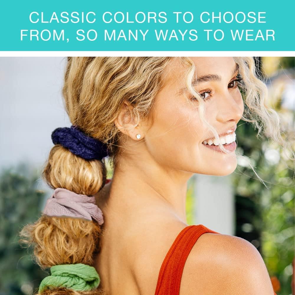 Scunci by Conair Waffle Knit Scrunchies - 6 Pack Navy White Red Blue ...