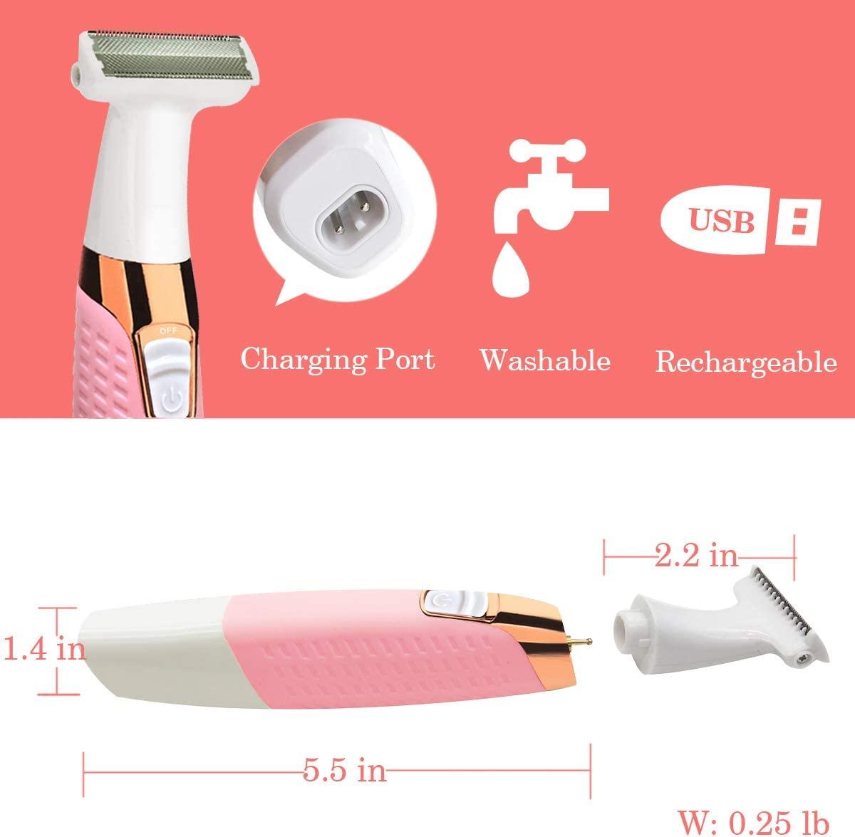 Women's Electric Shaver Bikini Trimmer & Hair Remover - Painless ...