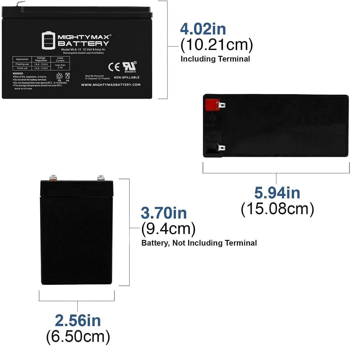 Mighty Max 12V 8AH SLA Replacement Battery for APC ES 650VA BE650R UPS ...