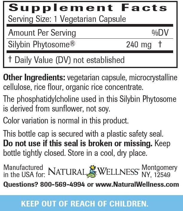 Maximum Milk Thistle 240mg - 90 Caps - Liver Detox Support with Silybin ...