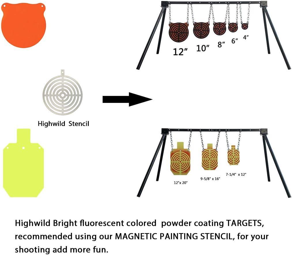 Highwild AR500 Steel Shooting Targets Combo - 3/8 Thick - 4, 6, 8 Gongs ...