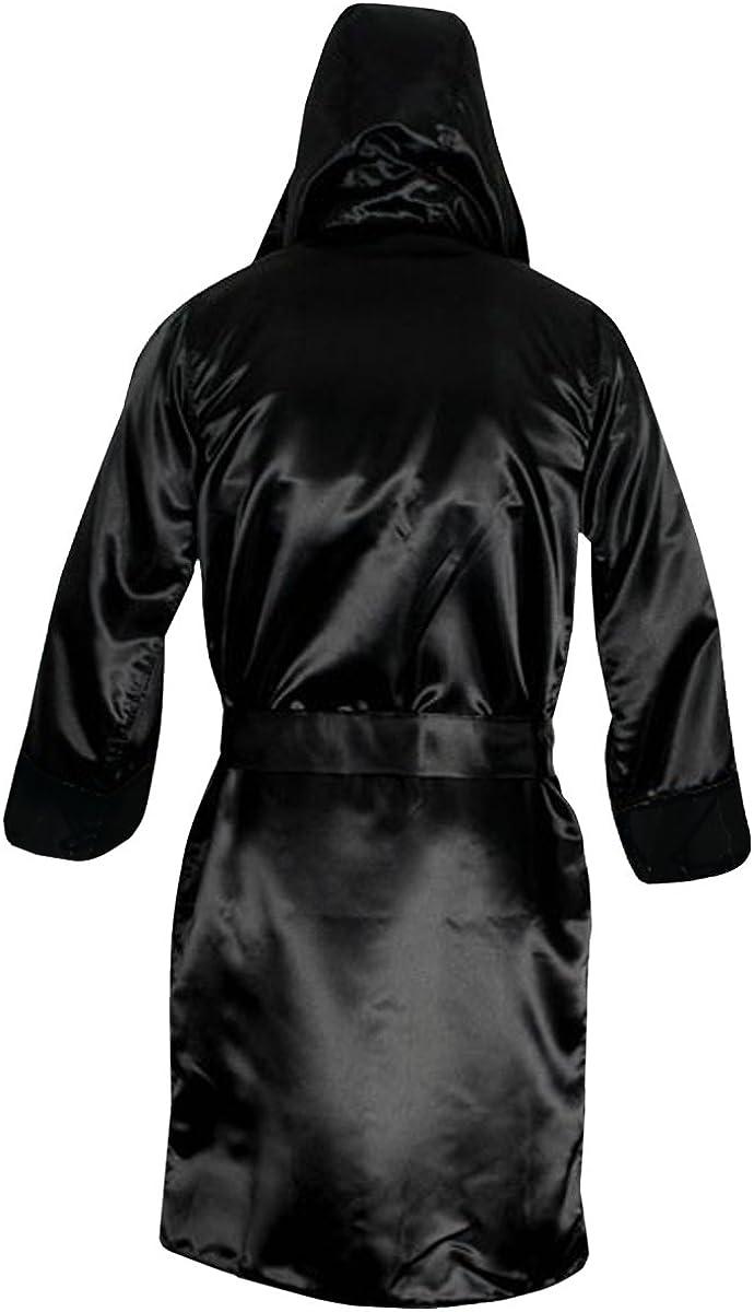 Cleto Reyes Satin Boxing Robe with Hood - Large - Black