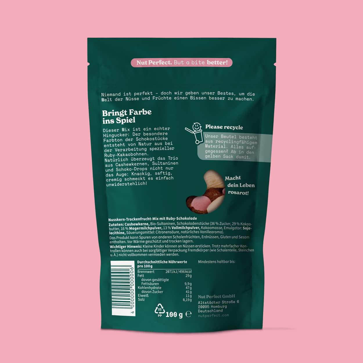 Nut Perfect | Cashew Sultanine Chocolate Mix | Crunchy Rosa Ruby ...