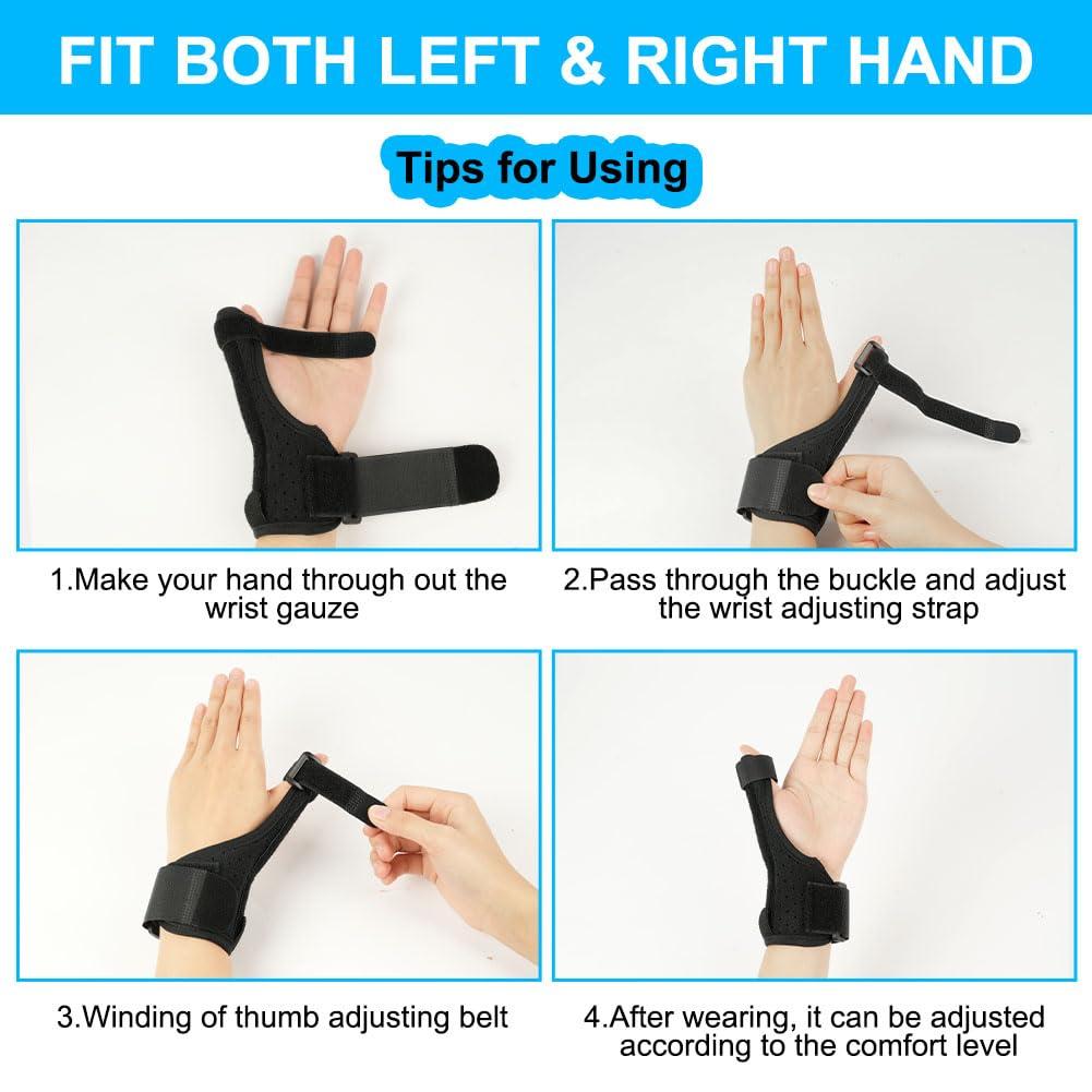 ACWOO Thumb Wrist Support Brace with Metal Splint - Reversible for ...
