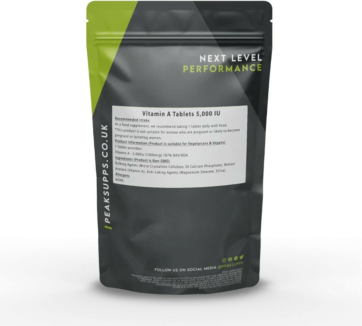 Vitamin A Tablets 5000 IU (1500mcg) 90ct - Essential Supplement for Eye ...