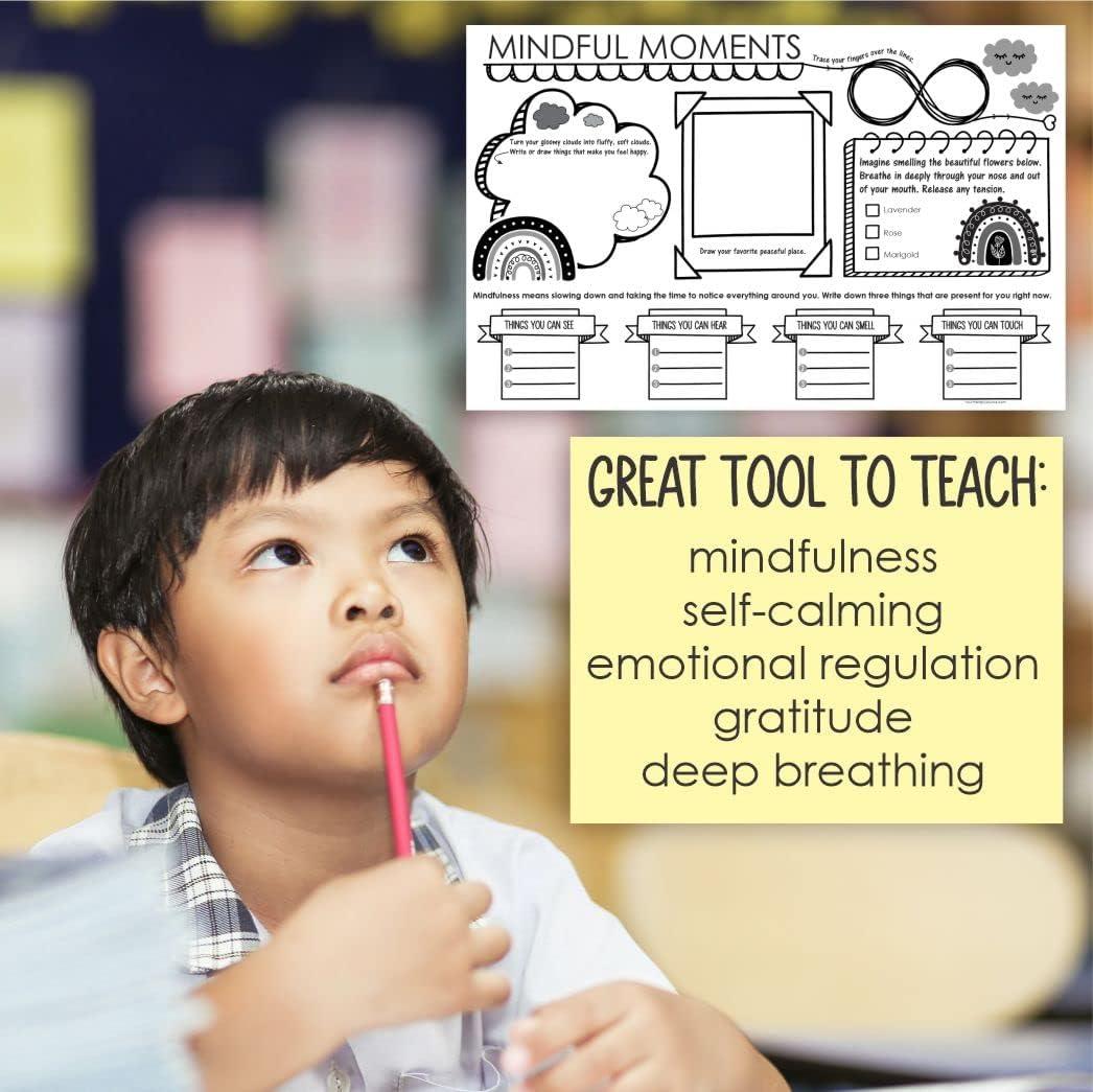 Mindful Coloring Placemats for Anxiety Relief - 25 Activity Mats for ...