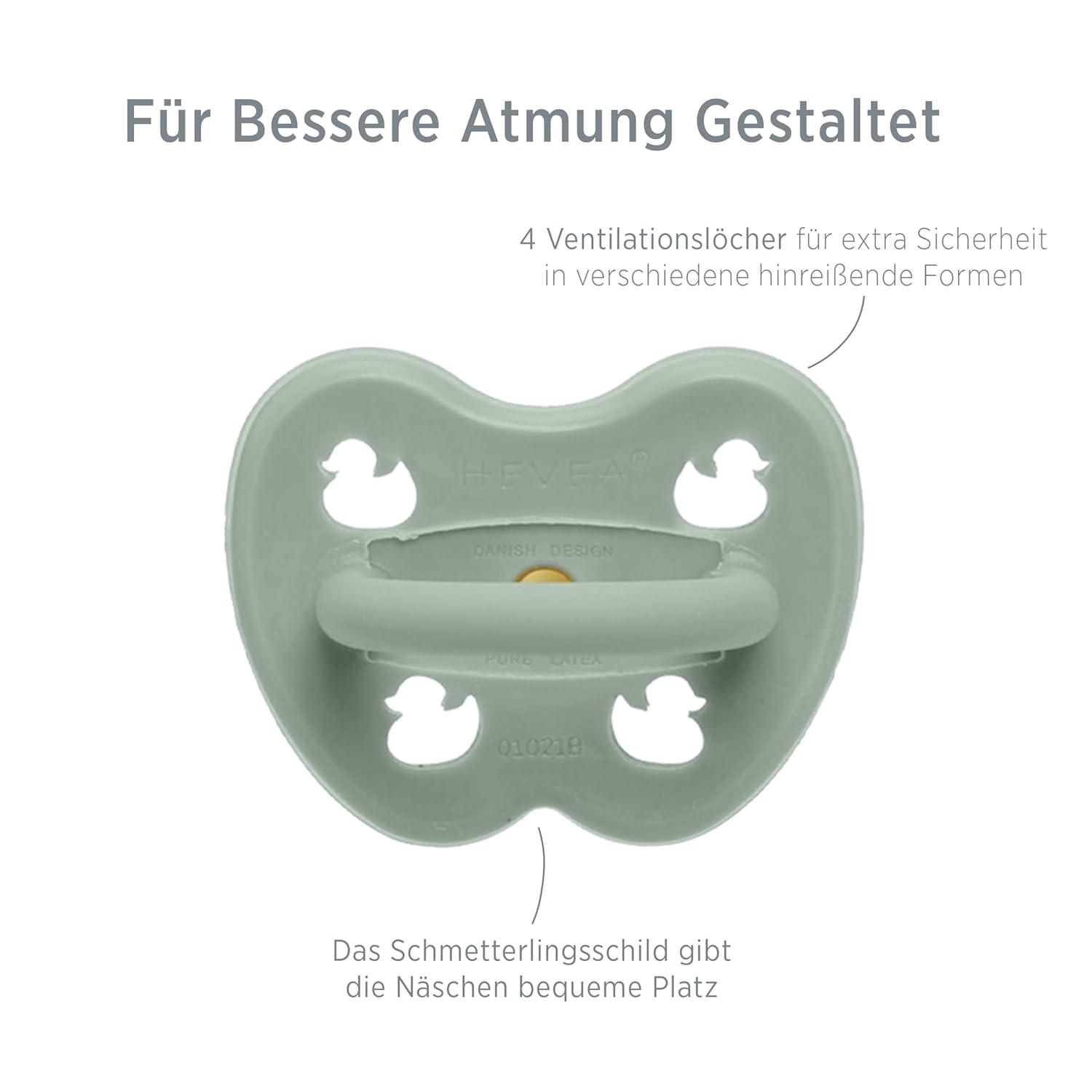 HEVEA Natural Rubber Pacifier for 3-36 Months - Jaw-Friendly Shape in ...