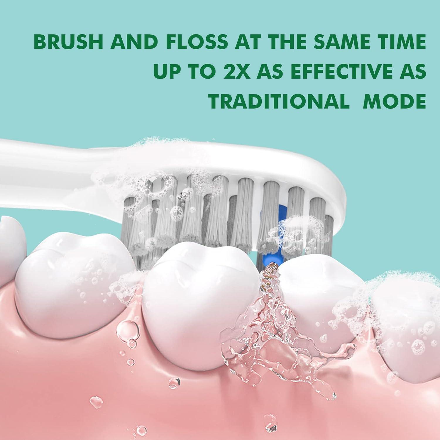 6-Pack LEDOSAKO Flossing Toothbrush Heads for Water-Pik Sonic Fusion 2. ...