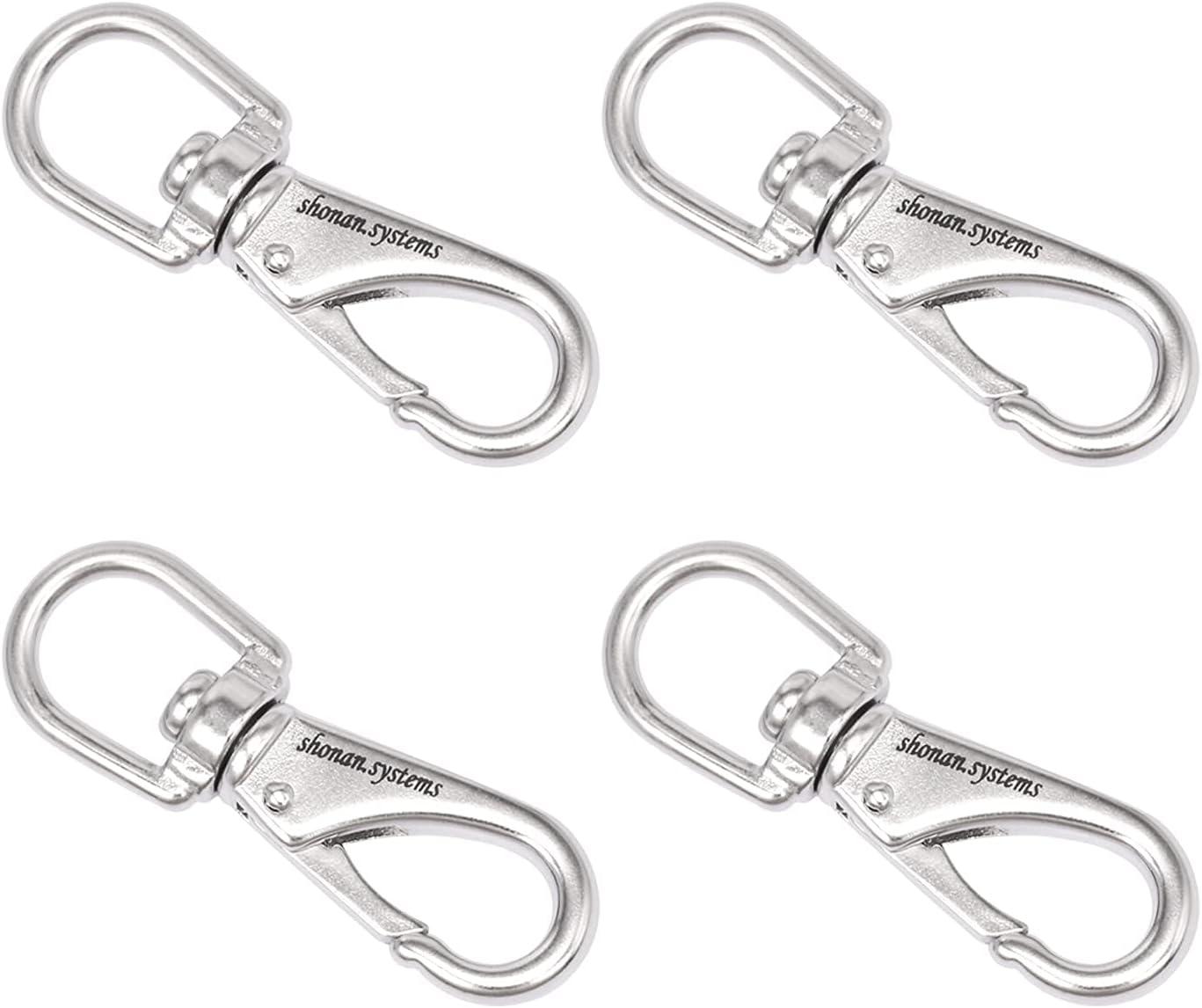 SHONAN Stainless Steel Flag Clips - 4 Pack 3.5 Inch Swivel Snap Hooks ...