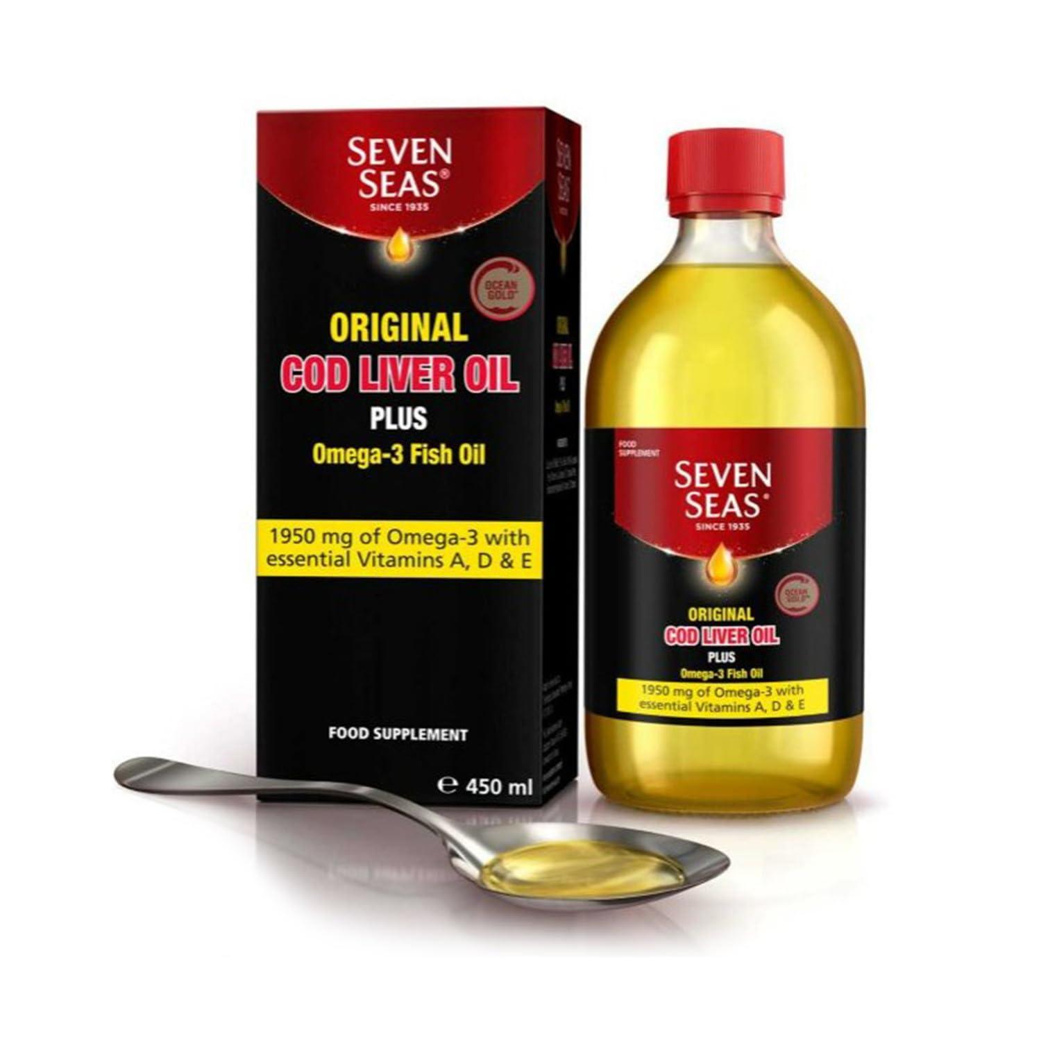 Seven Seas Cod Liver Oil 450ml - Rich Source of Omega-3 Fatty Acids ...