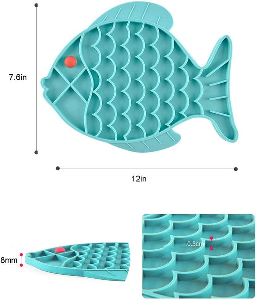 Cat Slow Feeder Bowl Fish-Shaped Cat Puzzle Feeder Food Mat for Small ...