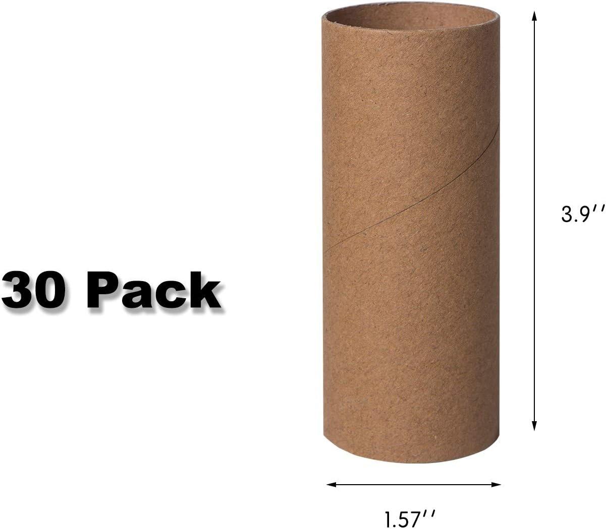 30 Pack Craft Tubes - Round Cardboard Tubes for Crafts - 1.57 x 3.9 ...