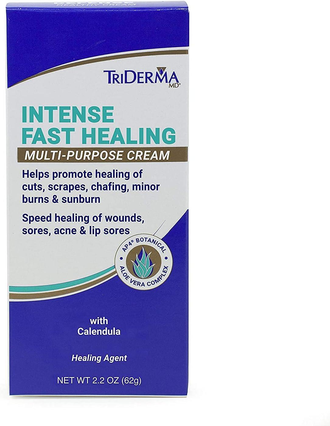 TriDerma Intense Fast Healing Cream for Cuts, Scrapes, Sores, Chafing ...