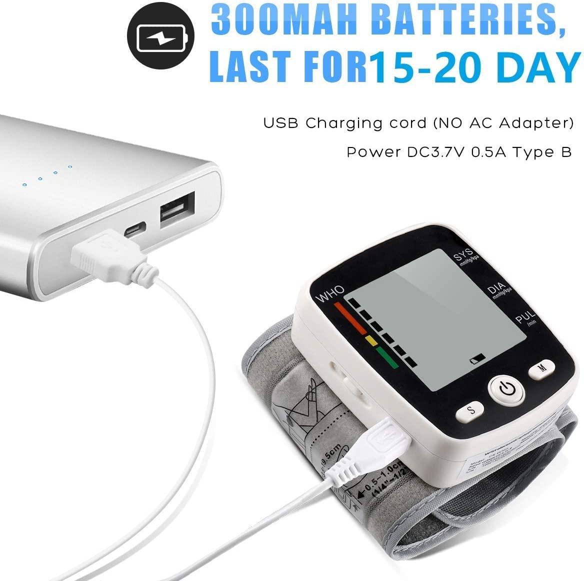 Potulas Wrist Blood Pressure Monitor with USB Charging | Automatic Digital BP Machine with Voice ...