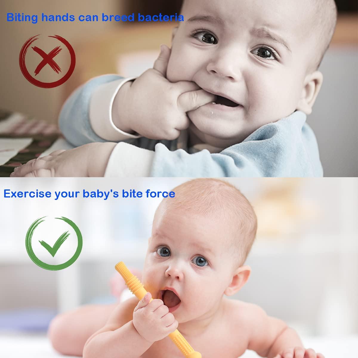 6-Piece BPA-Free Silicone Baby Bite Tube Set | Dental Aid & Food-Grade ...