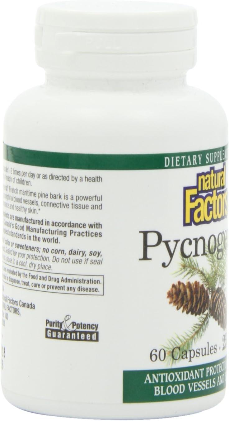 Natural Factors Pycnogenol 25mg 60 Capsules - Premium Antioxidant ...