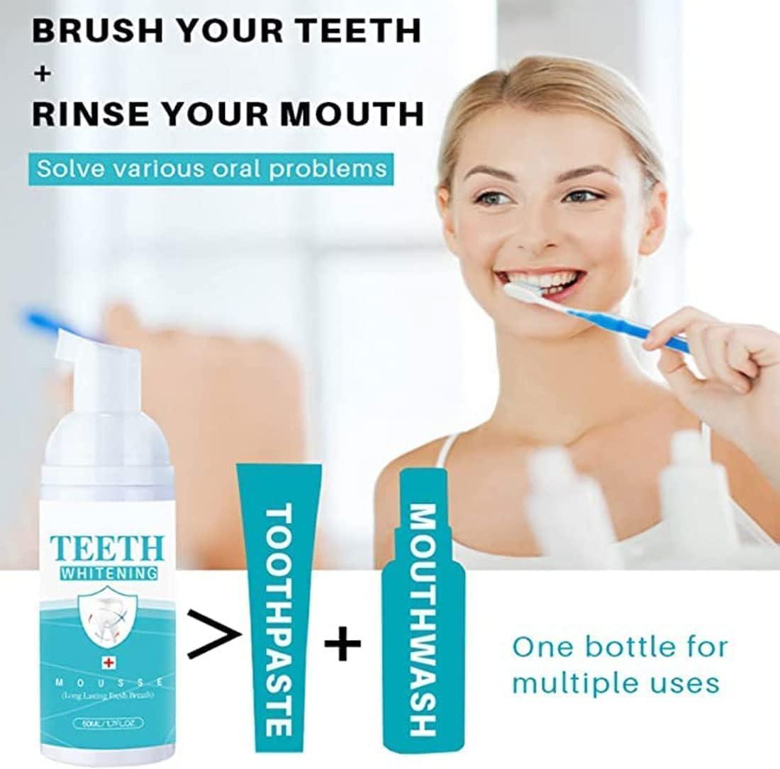 Teethaid Mouthwash & Whitening Foam Toothpaste - Deep Cleaning Rubber ...
