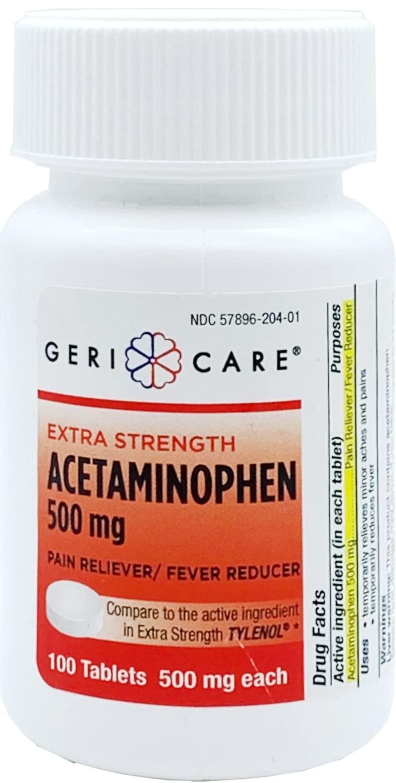 Extra Strength Acetaminophen Tablets 500mg - 100 Count | Pack of 1 ...