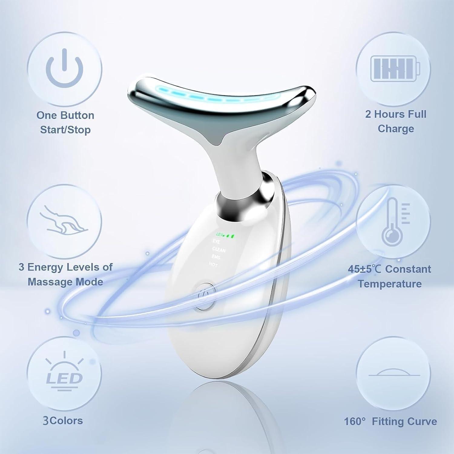 Neck Face Beauty Deviceevice Skin Care Facial Massager 3 in 1 Portable ...