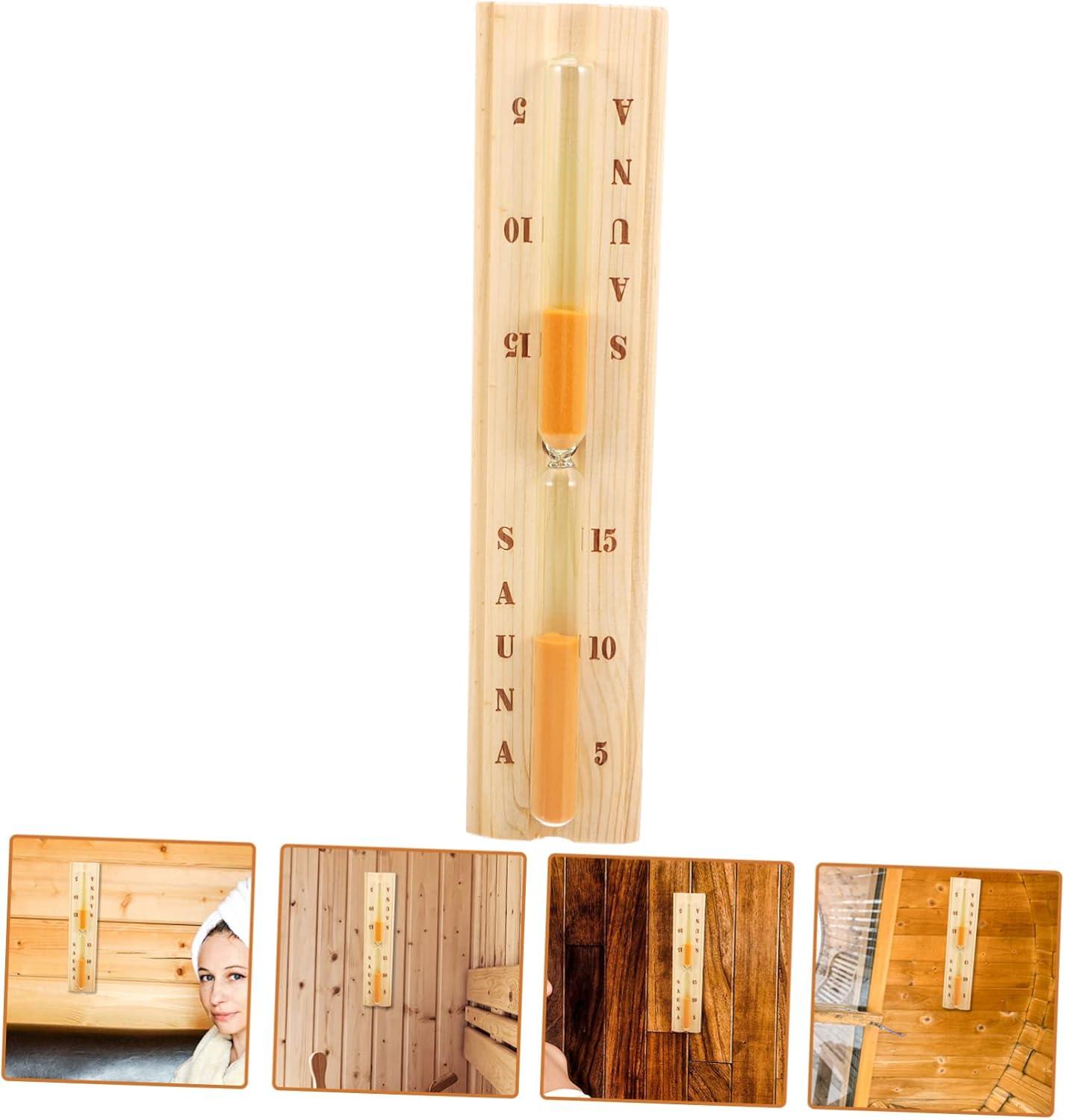 Doitool 15-Minute Sandwatch Timer - Wood Sauna Timer Hourglass for Home ...