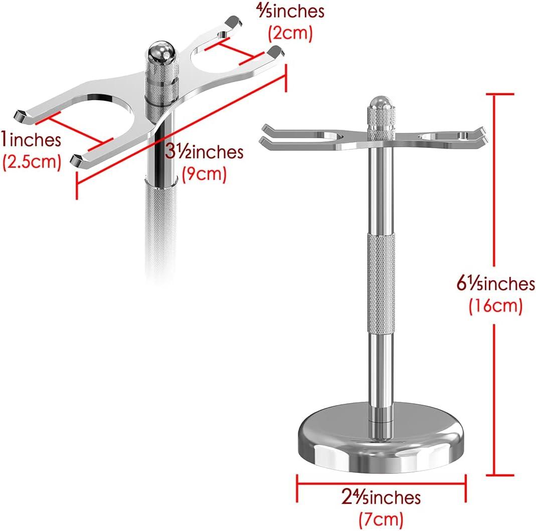 Linkidea Razor and Brush Stand Holder, Deluxe Men's Stainless Steel ...