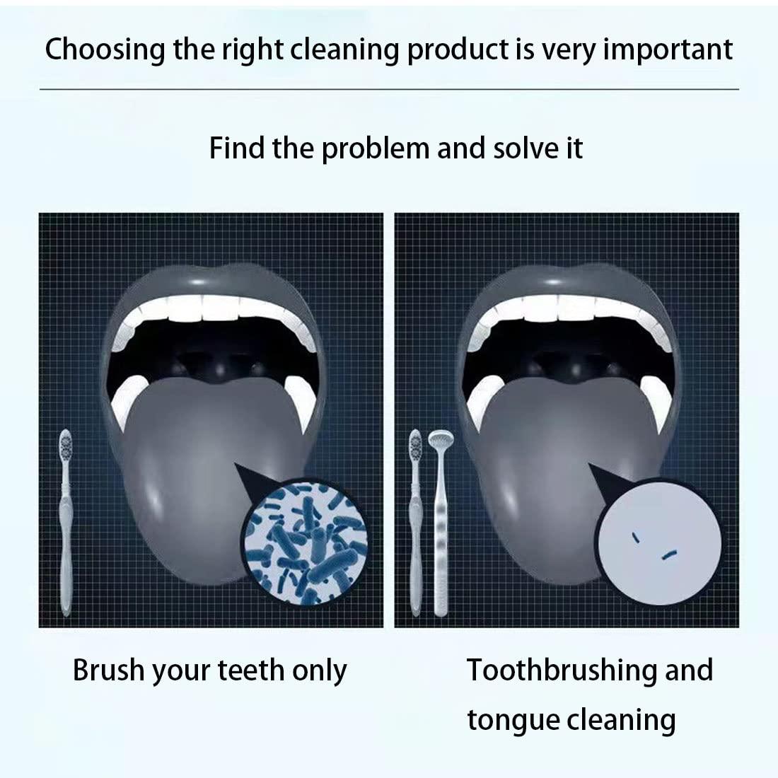 Samoka Tongue Brush Set - 5 PCS Tongue Scraper & Cleaner for Adults and ...