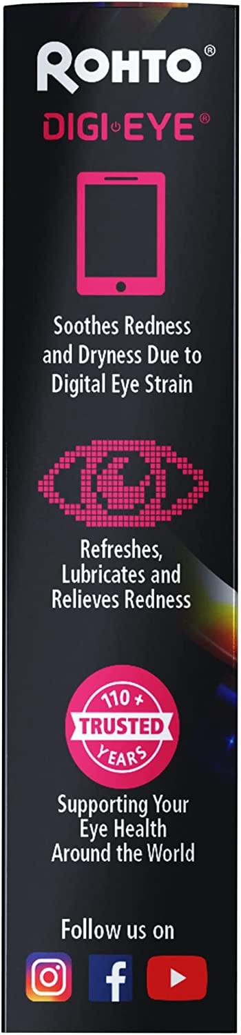 Rohto Digi-Eye Cooling Eye Drops 0.4 Fl Oz (Pack of 2) - Relieve ...
