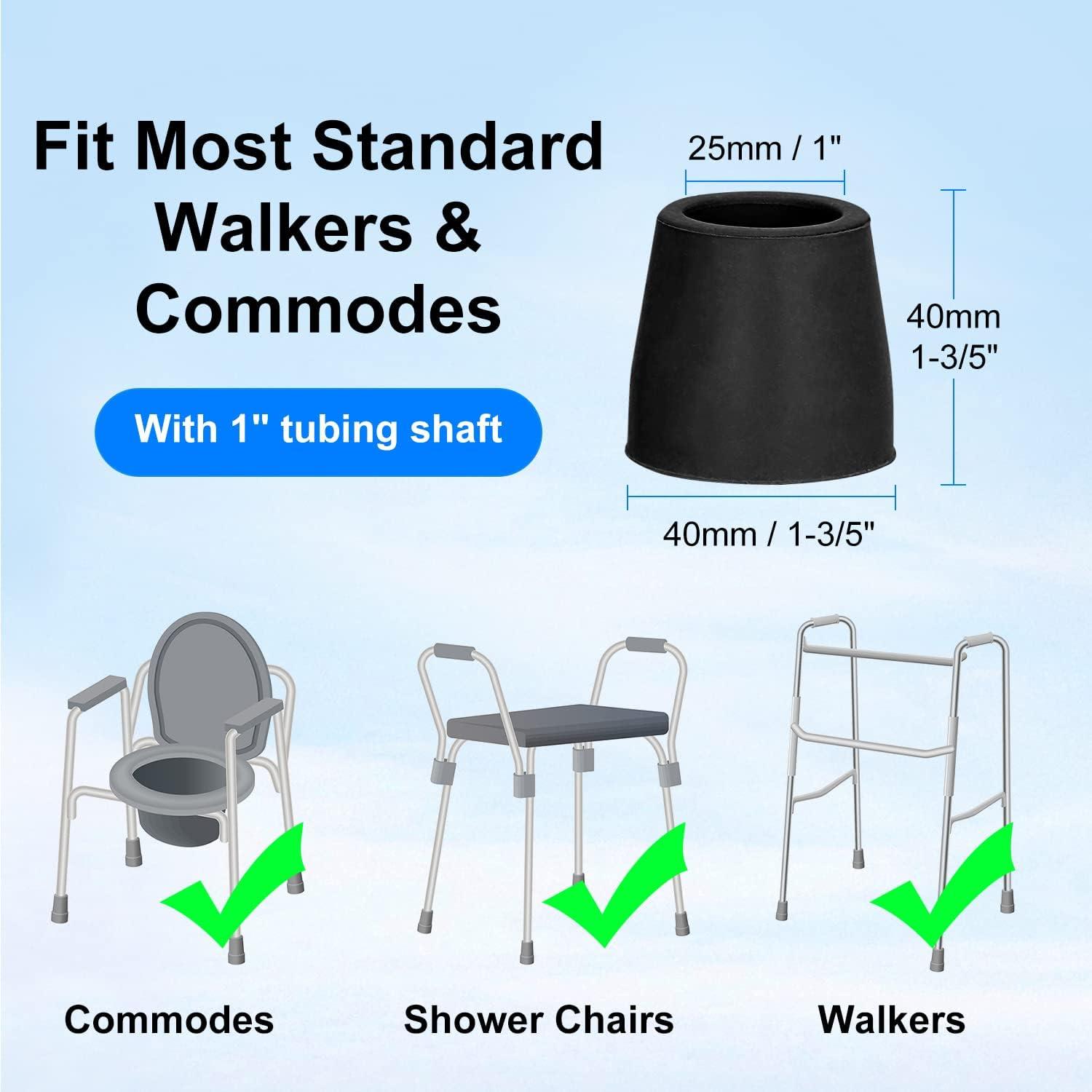 Supregear Walker Tips 4 Pcs - Universal Walker Commode Replacement Tips ...