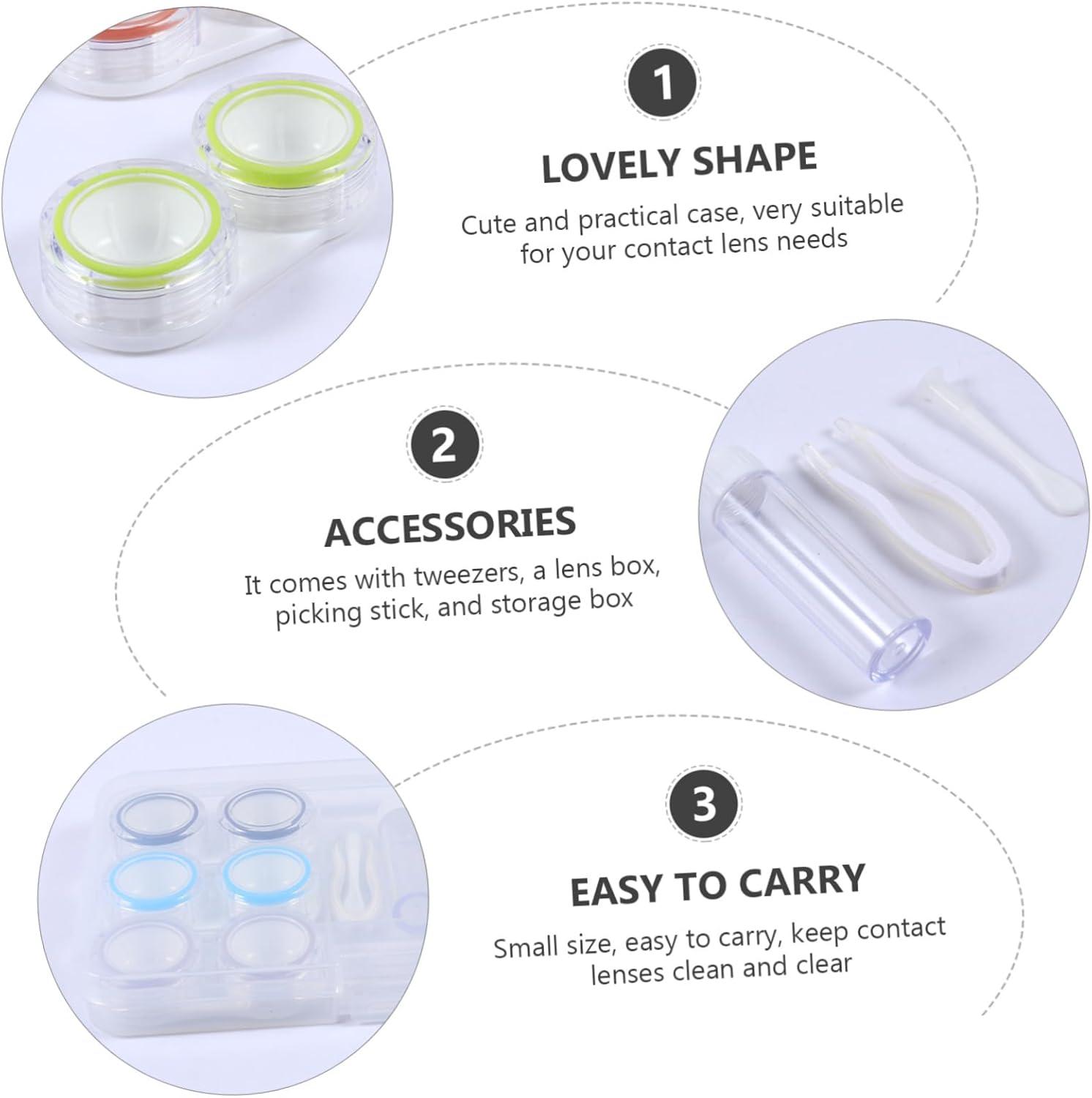 Solustrie Contact Lens Containers Set - Portable Plastic Lens Storage ...