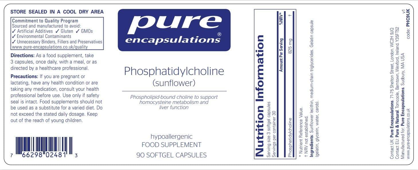 Pure Encapsulations Phosphatidylcholine Softgel Capsules - 90 Count ...