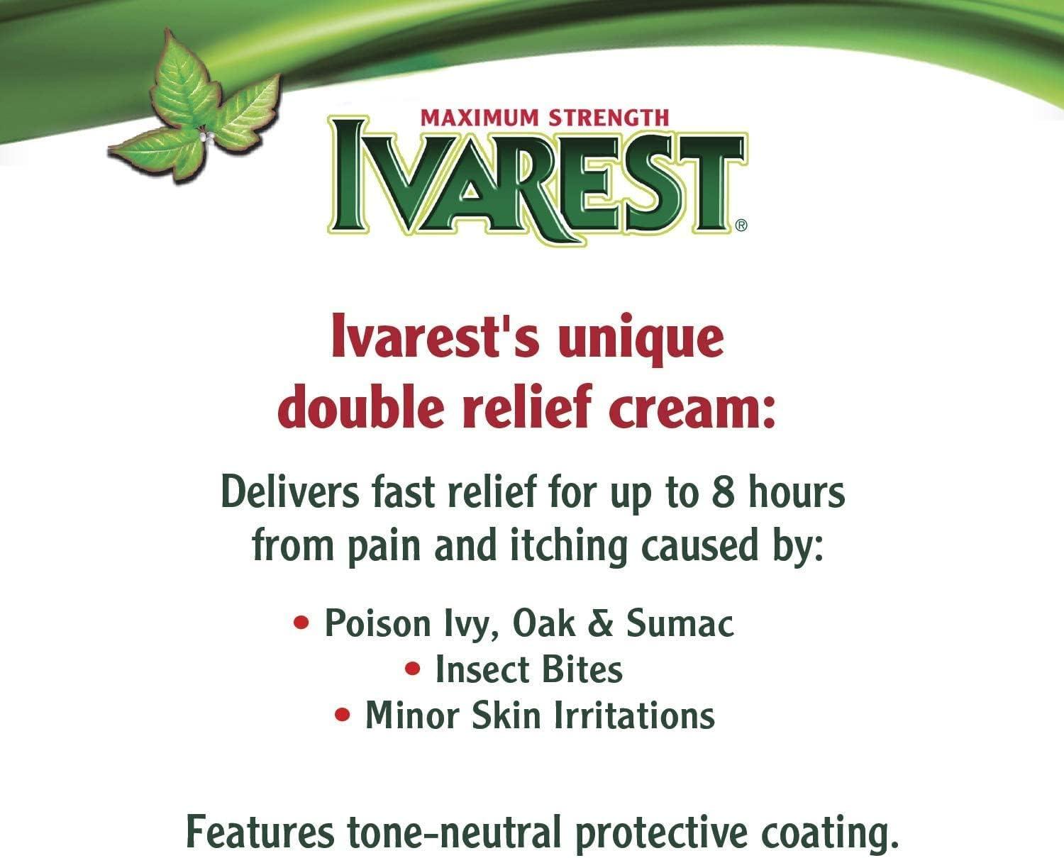 Ivarest Poison Ivy Itch Cream Maximum Strength 2 oz - Pack of 5 | Fast ...