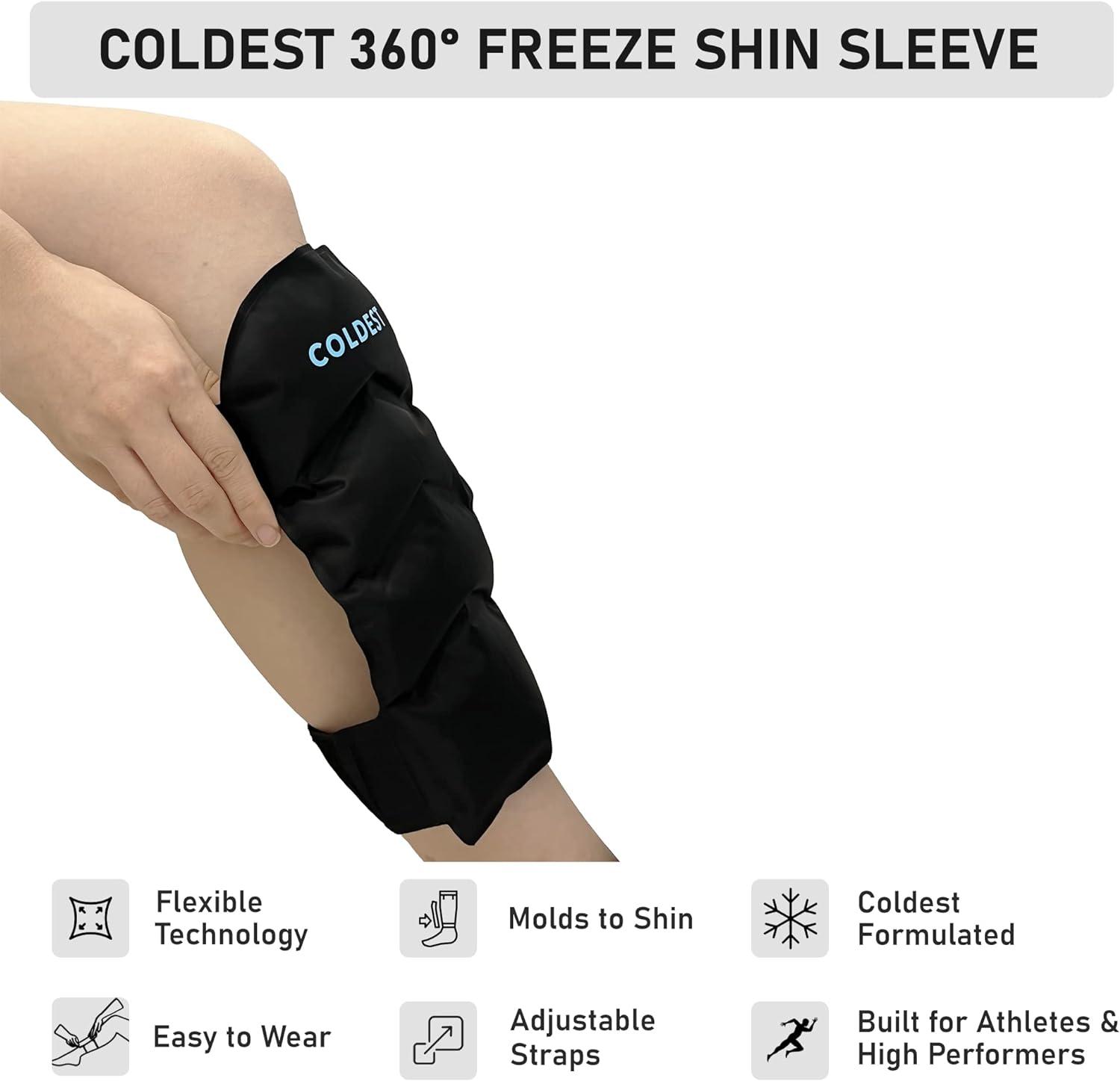 Coldest Shin Splints Relief Ice Pack Therapy - Gel Reusable Compression ...