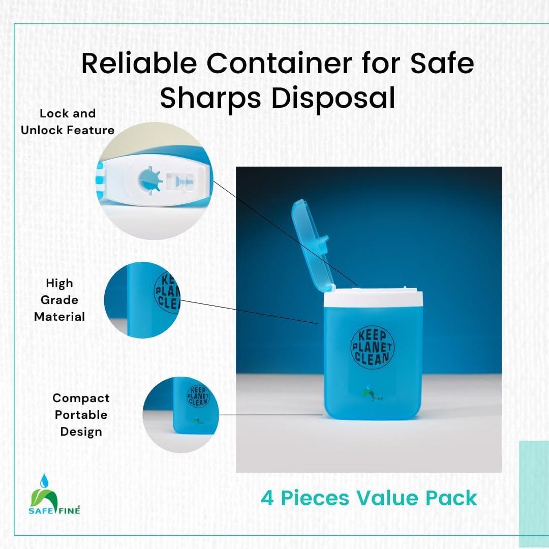 Safefine Portable Travel Sharps Container - Safe Disposal Container for ...