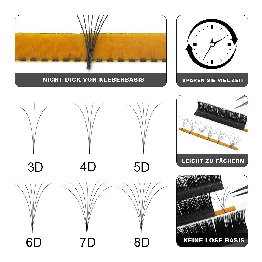 Self-Fan Eyelids DD-0.05-10 Easy Fan Lashes | 0.05 Strength Volume ...