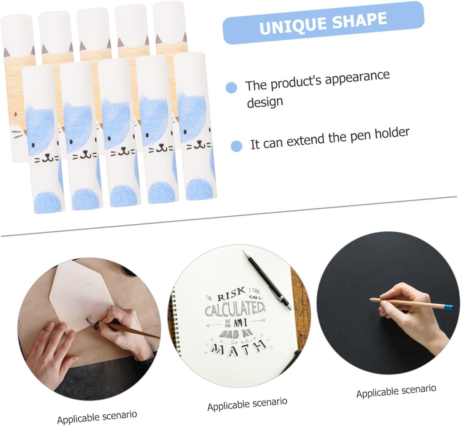ULTECHNOVO 18Pcs Accessories Extender Plastic Cap Cute Pencil caps ...