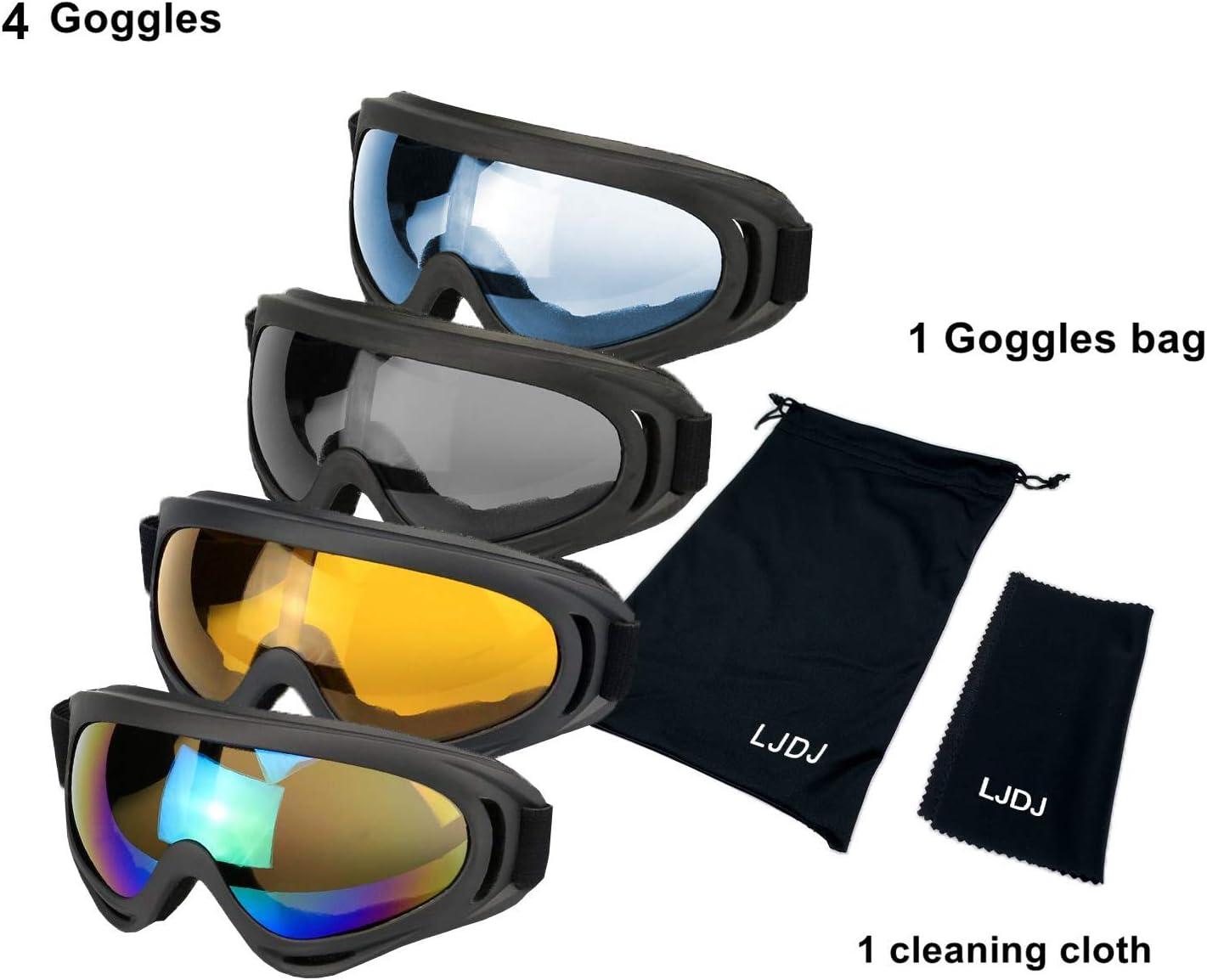 LJDJ Ski Goggles 4-Pack - Snowboard Motorcycle Tactical Glasses ...