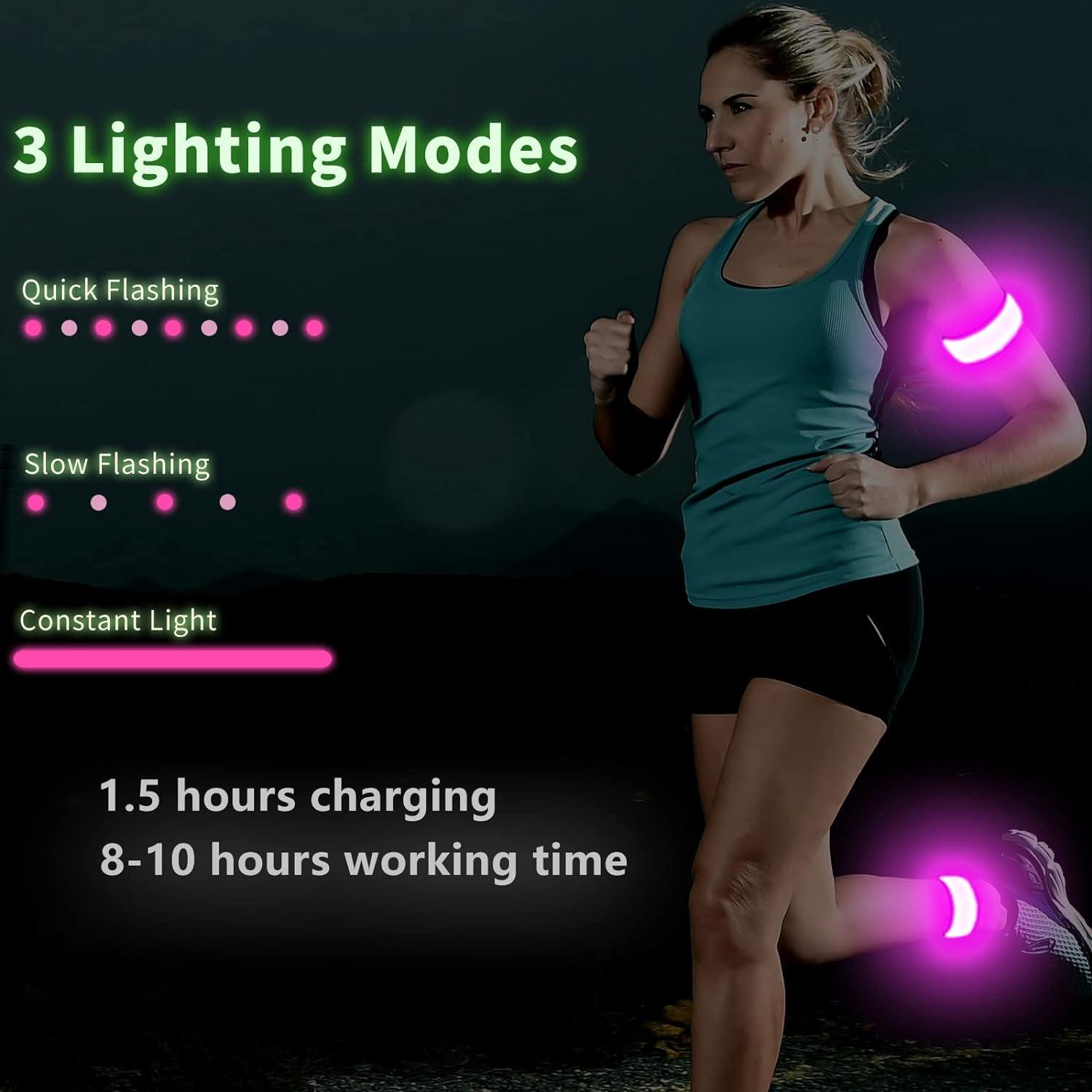 PEAKFIRE 2 Pack USB-C Rechargeable Safety Lights for Runners 360 ...