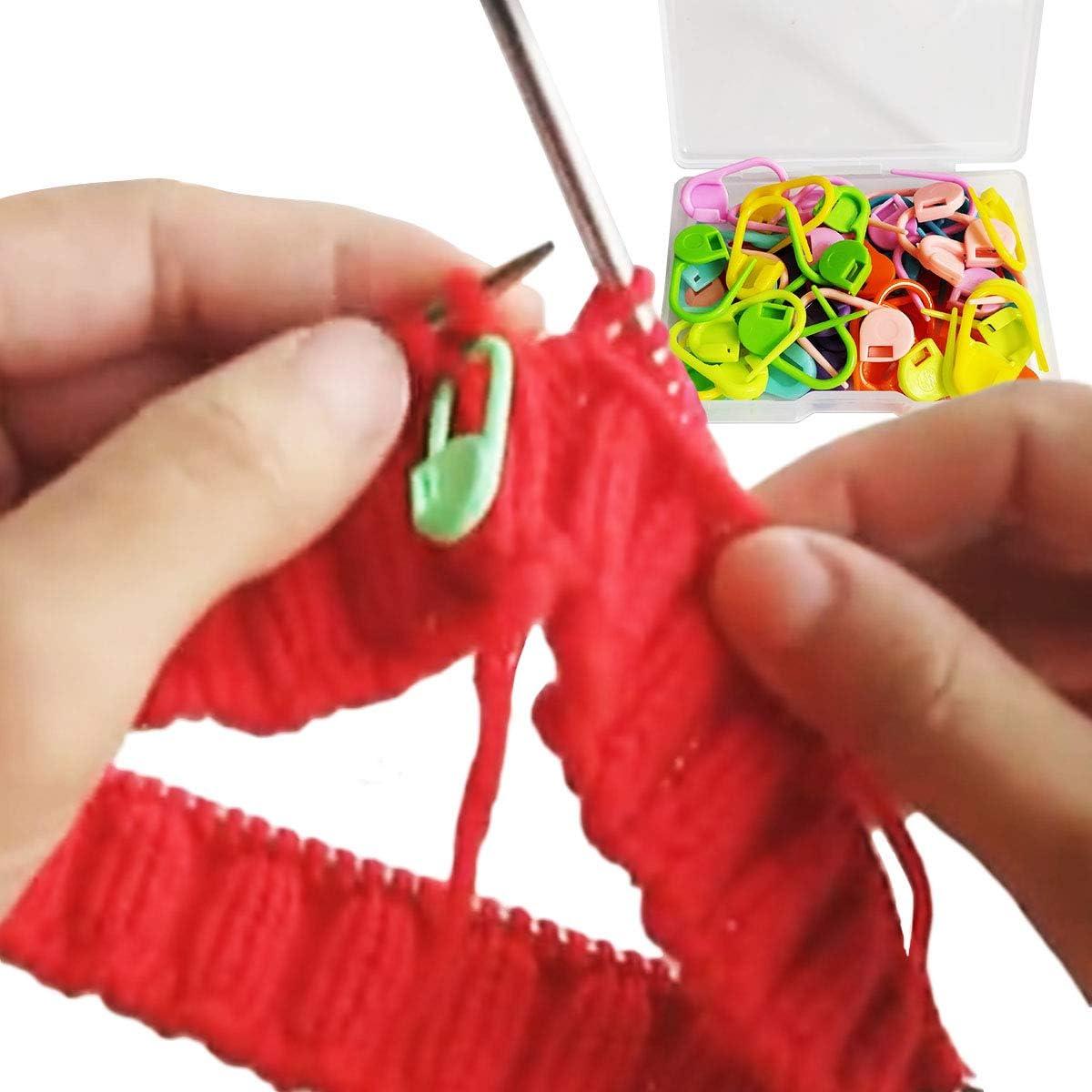 50 Colorful Knitting & Crochet Clips - Bulk Stitch Markers in 10 Colors ...