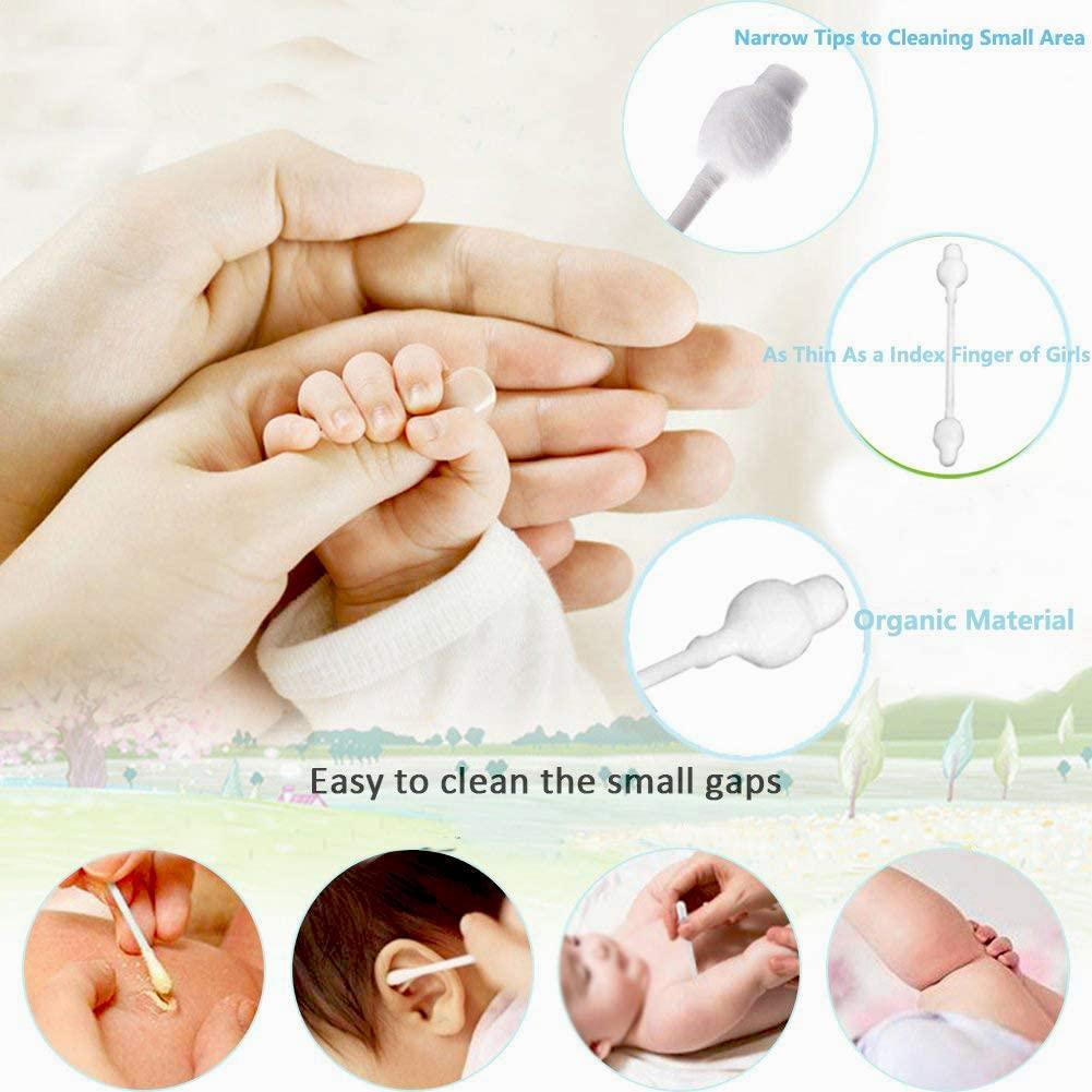 Organic Baby Cotton Swabs | Fragrance-Free & Chlorine-Free | 100% ...