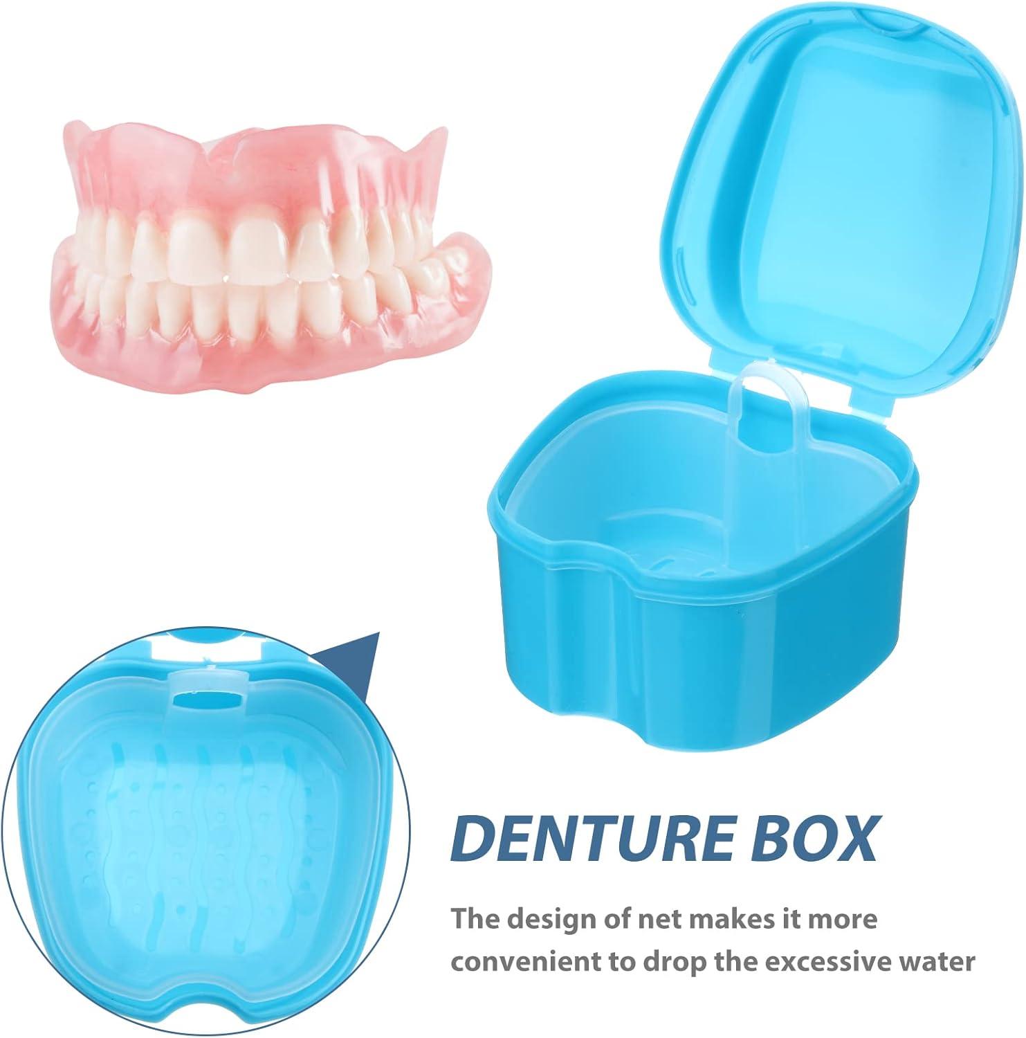 Denture Box Case for Cleaning Dentures | Light Blue | International ...