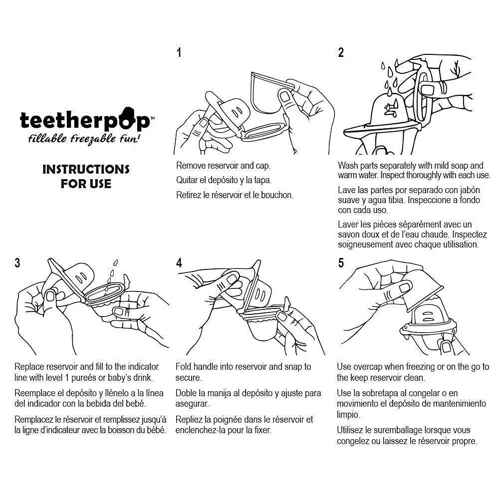 teetherpop Teething Toys for Babies Fillable Freezable Baby Teethers ...