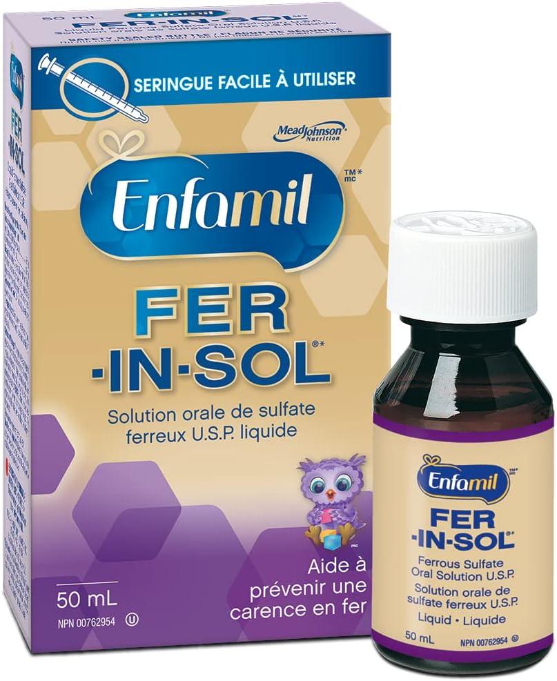 Enfamil FER-IN-SOL Liquid Ferrous Sulfate Oral Solution U.S.P. 50mL ...