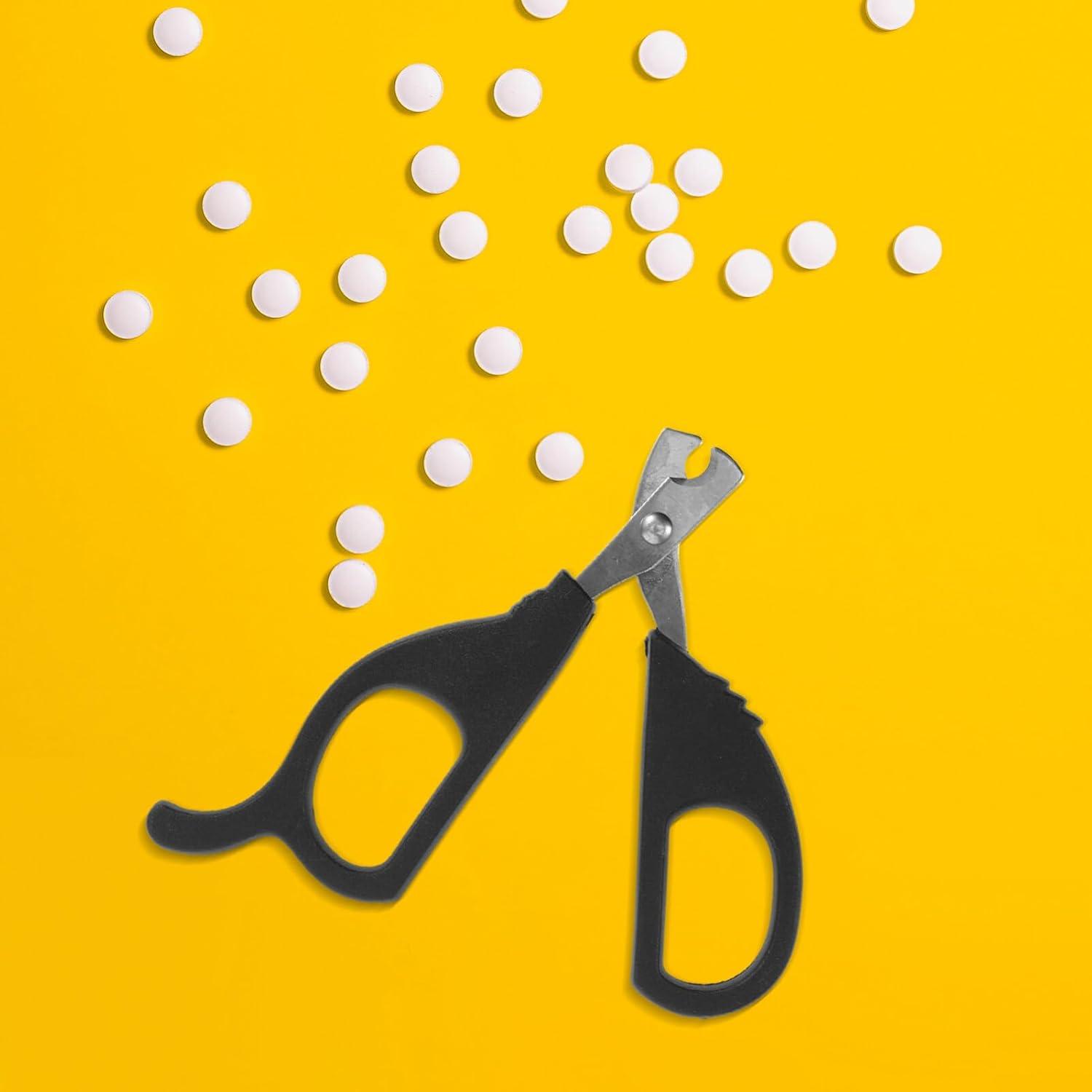 Scissors-Shaped Pill Cutter - Sharp Blade Pill Splitter with Ergonomic ...