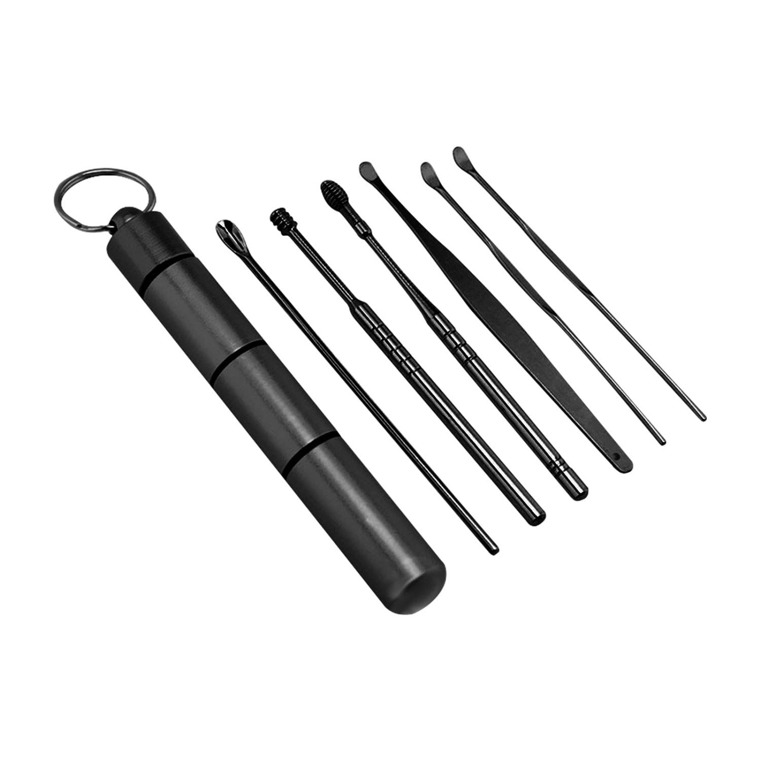 YongANs Spring Earwax Removal Kit - 6-in-1 Ear Pick Tools with Keychain ...