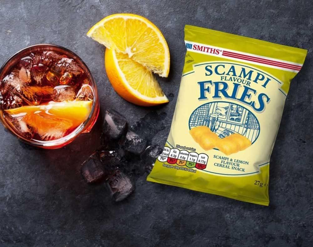 Smiths Scampi & Lemon Fries Crisps Savoury Pub Snack 27g Bag Pack of 6 ...